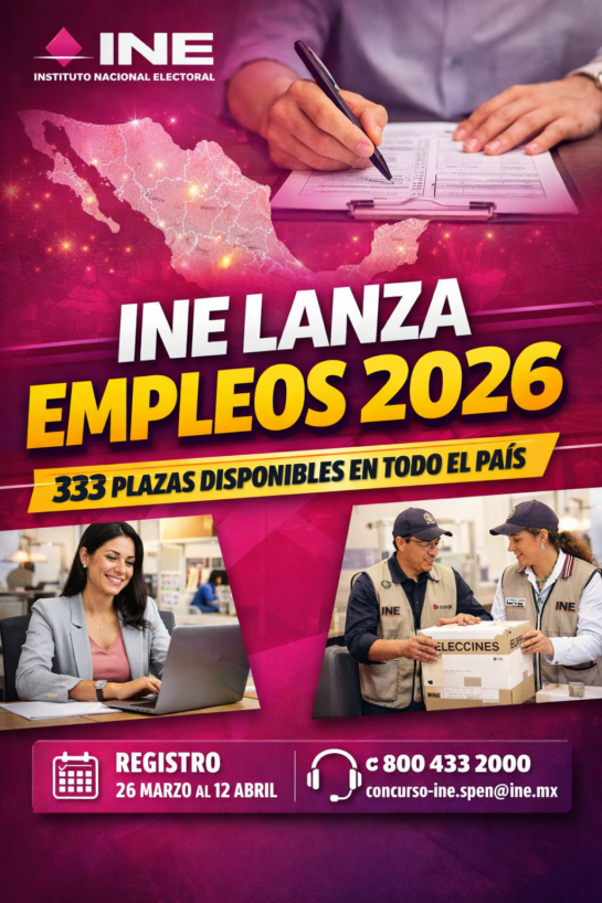 INE abre convocatoria 2026 para 333 plazas electorales | REDTNJalisco